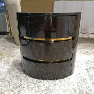 China Lacquer Bedside Table 55x45x55cm Luxury Modern Furnitures for sale