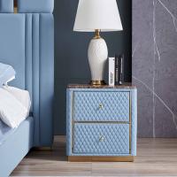 China 550x450mm Modern Bedside Tables Matted Leather Bedside Cabinet With Drawer for sale