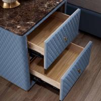 China 550x450mm Modern Bedside Tables Matted Leather Bedside Cabinet With Drawer for sale
