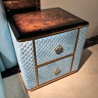China 550x450mm Modern Bedside Tables Matted Leather Bedside Cabinet With Drawer for sale