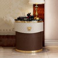 China Stainless Steel Modern Bedside Tables 650mm Marble High End Nightstands for sale