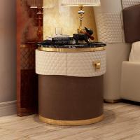 China Stainless Steel Modern Bedside Tables 650mm Marble High End Nightstands for sale