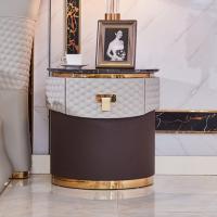 China Stainless Steel Modern Bedside Tables 650mm Marble High End Nightstands for sale