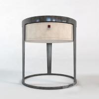 China 550mm Pine Lamp Bedside Table Round Mid Century Marble Top for sale