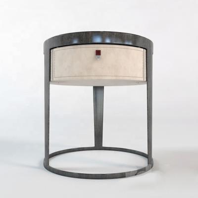 China 550mm Pine Lamp Bedside Table Round Mid Century Marble Top for sale