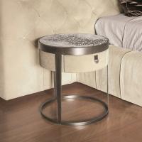 China 550mm Pine Lamp Bedside Table Round Mid Century Marble Top for sale