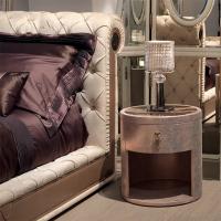 China Leather 0.55m Contemporary Bedside Cabinets 500mm Fancy Bedside Table for sale