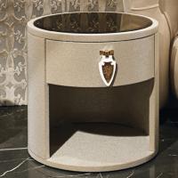China Leather 0.55m Contemporary Bedside Cabinets 500mm Fancy Bedside Table for sale