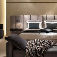 China 600mm Modern Bedside Tables Matte Fabric 0.4m Light Wood Modern for sale