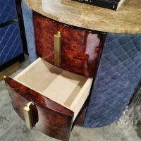 China Matted 21in Modern Bedside Tables Marble Mid Century Modern 3 Drawer for sale
