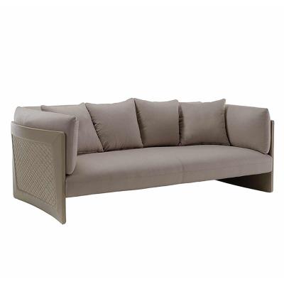 China Solid Wood High Back Sectional Outdoor 1.1m Leatherette Luxury Living Room Furniture Sets for sale