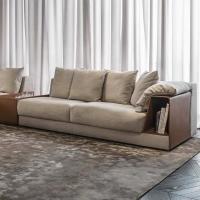 China Leatherette 0.8m Modern Living Room Sectional Sofas , Pine Contemporary Leather Sectional Sofas For Small Spaces for sale