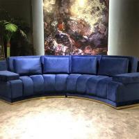 China Upholstered Titanium Blue Velvet Sectional Living Room 0.7m Leather Corner Sofa Lounge for sale