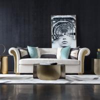 China Luxurious Sillon Chaise Longue 1.7m Leatherette Luxury Living Room Furniture Sets for sale