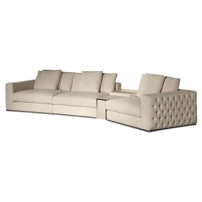 China Sumptuous Italian Luxury Sofa Set Tufted Button Synthetic Diamond Leather Sectional Sofa Contemporary for sale