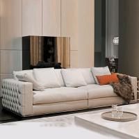 China Sumptuous Italian Luxury Sofa Set Tufted Button Synthetic Diamond Leather Sectional Sofa Contemporary for sale