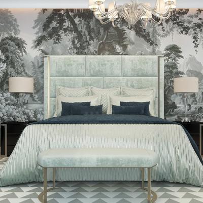 China 2.0x2.2m Luxury Modern King Bed 1.5m White Bedroom Set Modern for sale