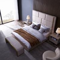China 2.0x2.2m Luxury Modern King Bed 1.5m White Bedroom Set Modern for sale