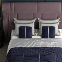 China Matted Leather Luxury Italian Bed 79 Inch 2.2m Contemporary King Size for sale