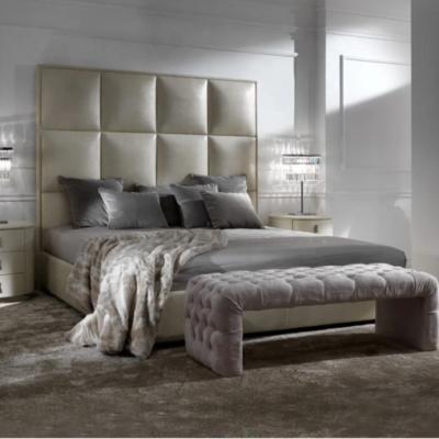 China 1.5x2.2m Modern Velvet Bed , Rose Gold Luxury Double Bunk Beds for sale
