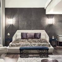 China Hexagon Headboard Knotch Platform Bed 2.3m Leichtes Luxus Bett for sale
