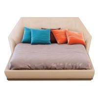 China Hexagon Headboard Knotch Platform Bed 2.3m Leichtes Luxus Bett for sale