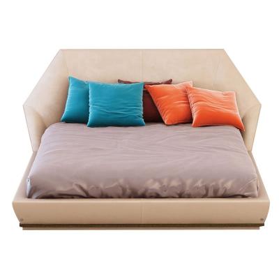 China Hexagon Headboard Knotch Platform Bed 2.3m Leichtes Luxus Bett for sale
