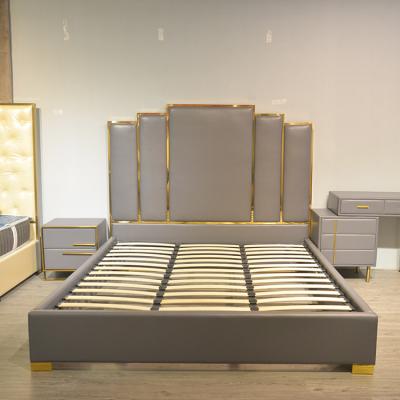 China Pine Wood 6.6ft Velvet Fabric Bed 1.5m Modern King Size Bedroom Furniture for sale