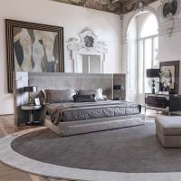 China 3.2x2.2m Luxury Italian Bedroom Sets , Matted Leather Modern King Size Platform Bedroom Sets for sale