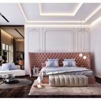 China 2.2m King Size Fabric Bed 3.46m Modern Bedroom Furniture Sets 59.0in for sale