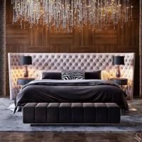China 2.2m King Size Fabric Bed 3.46m Modern Bedroom Furniture Sets 59.0in for sale