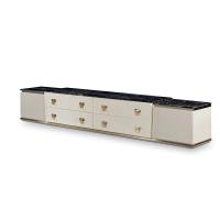 China 2.4m Leatherette Entryway Table With Cabinets Italian TV Accent Console for sale