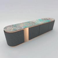 China Green Paper File Cabinet Console Table Marble 0.55m TV Cabinet And Console Table for sale