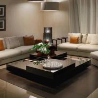 China 30cm Low Square Coffee Table 0.7m Plywood Ebony Stained for sale