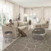 China 60cm Italian Style Coffee Table 0.65m Titanium Steel Frame for sale
