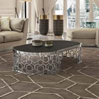 China 60cm Italian Style Coffee Table 0.65m Titanium Steel Frame for sale