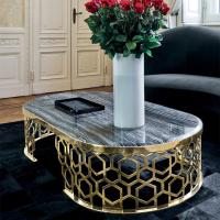 China 60cm Italian Style Coffee Table 0.65m Titanium Steel Frame for sale