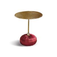 China Glossy Round Marble Coffee Table 450x550mm Stainless Steel Living Room for sale