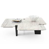 China 700mm Customized Coffee Table 1.4m Titanium Italian Style Marble for sale
