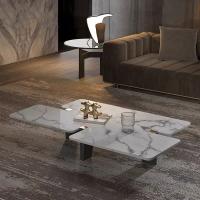 China 700mm Customized Coffee Table 1.4m Titanium Italian Style Marble for sale