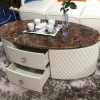 China 1.4m Customized Coffee Table Round Matted Marble Top for sale