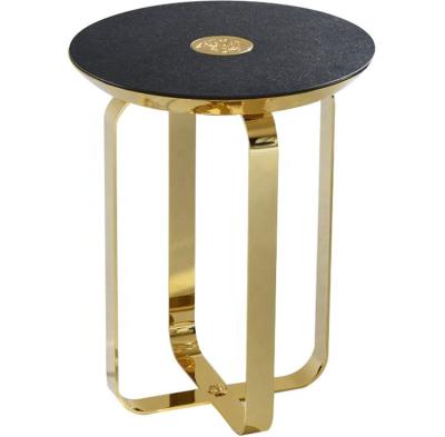 China Minimalist Customized Coffee Table Stainless Steel , Titanium Italian Marble Centre Table for sale