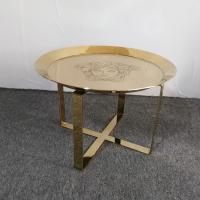 China Minimalist Customized Coffee Table Stainless Steel , Titanium Italian Marble Centre Table for sale
