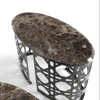 China Luxury Living Room Marble Oval Shaped Marble Coffee Table for sale