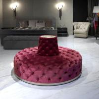 China Round Chesterfield Upholstered Sofa Set Living Room Tufted Button for sale