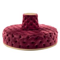 China Round Chesterfield Upholstered Sofa Set Living Room Tufted Button for sale