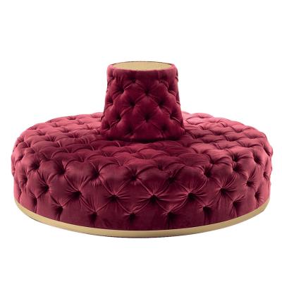 China Round Chesterfield Upholstered Sofa Set Living Room Tufted Button for sale