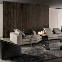 China 3.9x2.2m Exclusive Leather Sofas Low Arm 600mm Contemporary Living Room Sectionals for sale