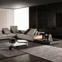 China 3.9x2.2m Exclusive Leather Sofas Low Arm 600mm Contemporary Living Room Sectionals for sale