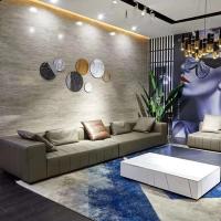 China Velours Sumptuous Corner Sectional Sofa Small , Pine Living Room Sofas And Sectionals for sale